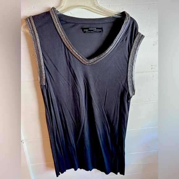 All Saints | Tops | Allsaints Chain Trim Tee | Poshmark